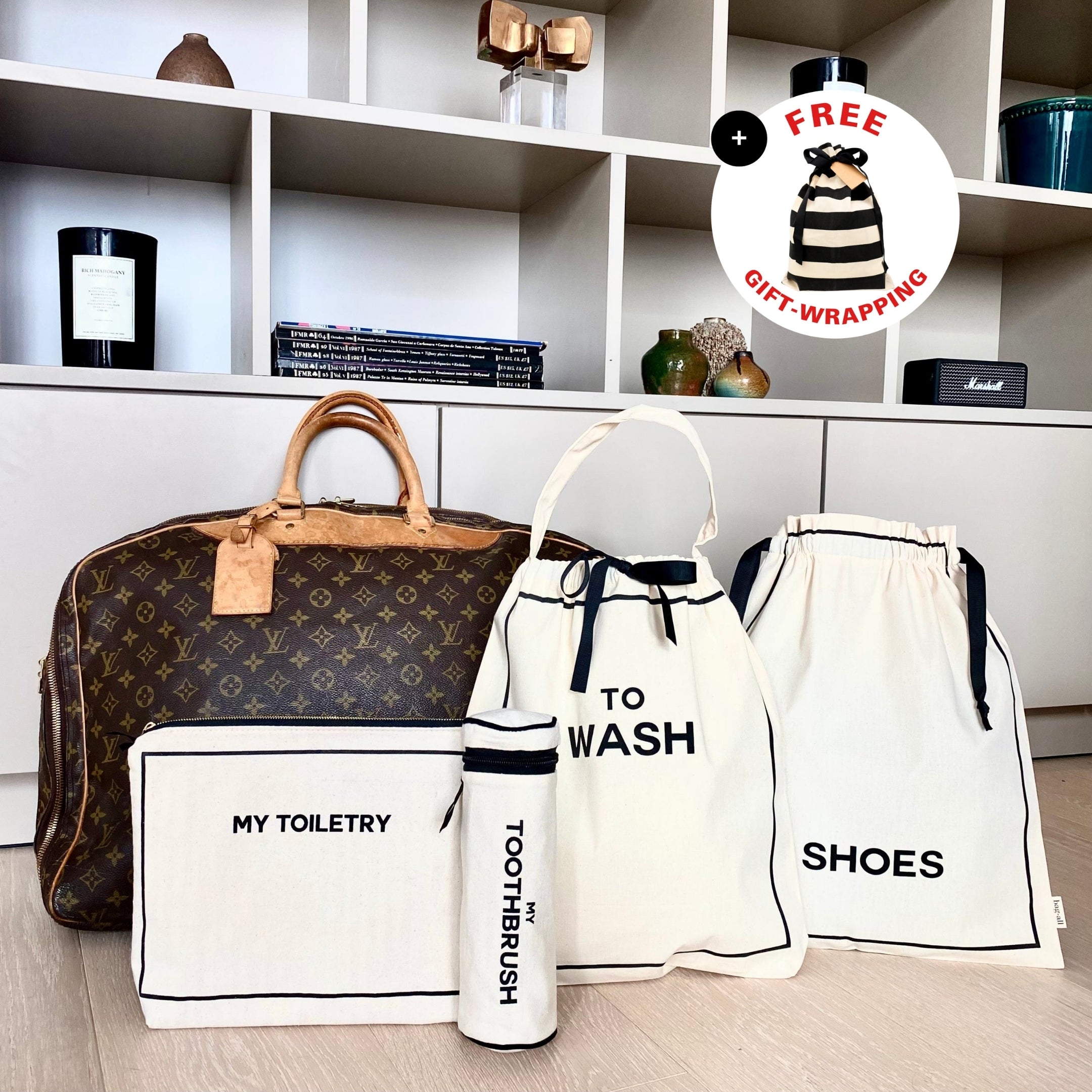 Toiletry Travel Gift Set Deal 4-Pack, Cream | Bag-all Toiletry Travel Gift Set Deal 4-Pack, Cream | Bag-all