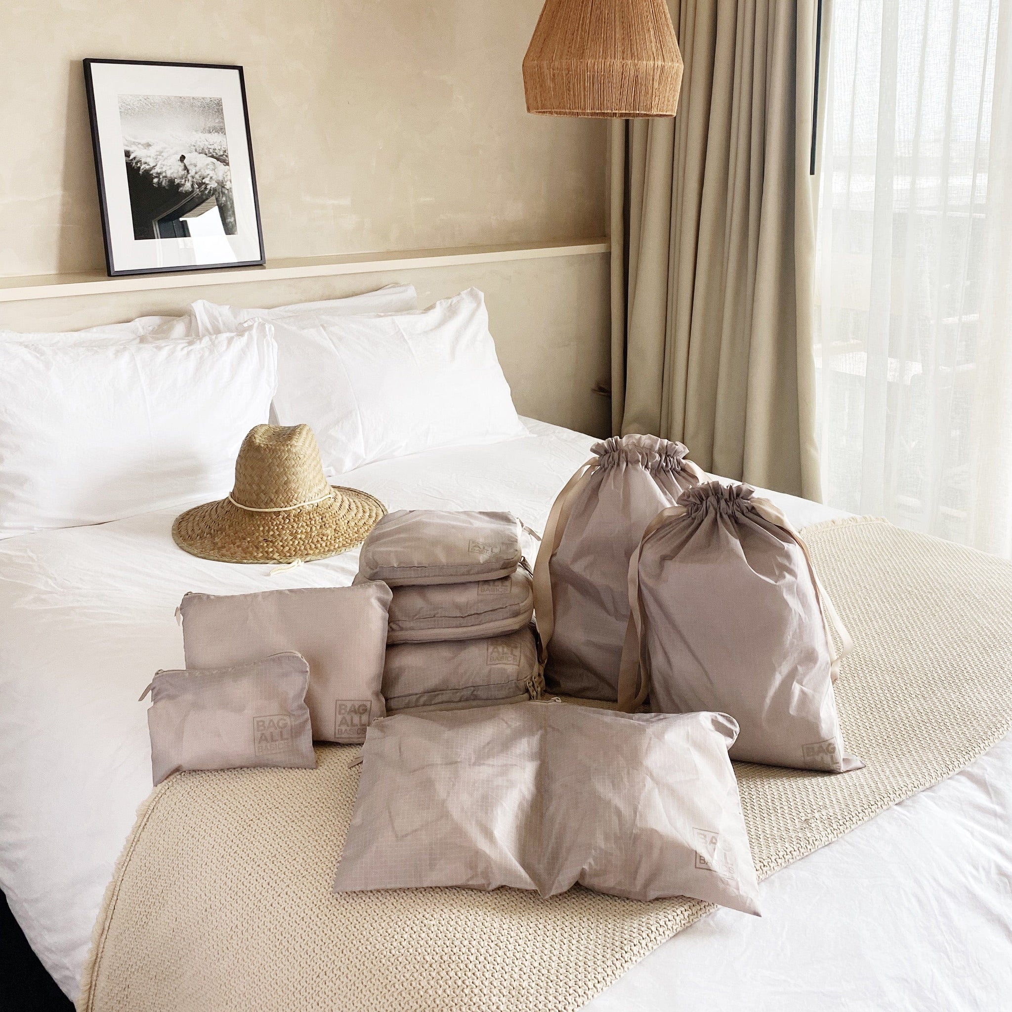 Compression Cubes & Packing Bags Set, 8-pack, Taupe | Bag-all