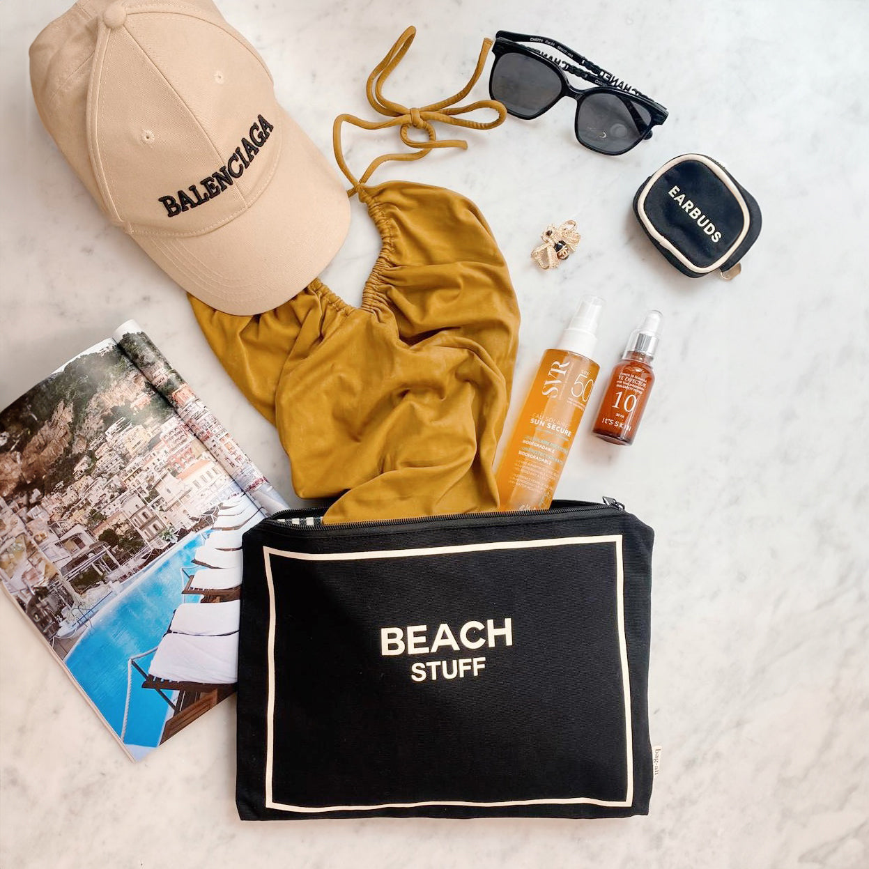 Monogram Beach Pouch for Swimsuit & Sunscreen Black | Bag-all